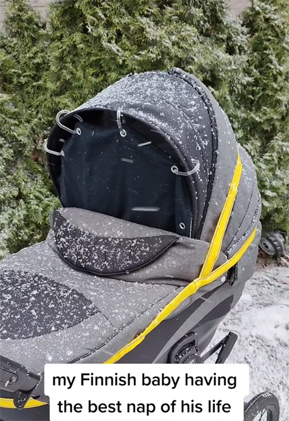 babies sleeping outside