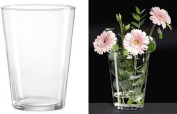 Ritzenhoff & Breker Vase "DIANA", aus Glas konische Form, Maße: (B)155 ...