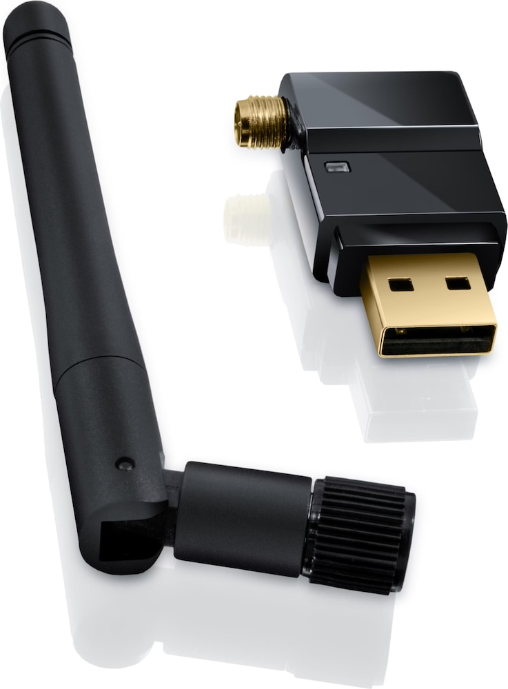 CSL WLAN USB Adapter 300 Mbit/s WiFi Stick mit Antenne 802.11n/b/g, SMA ...