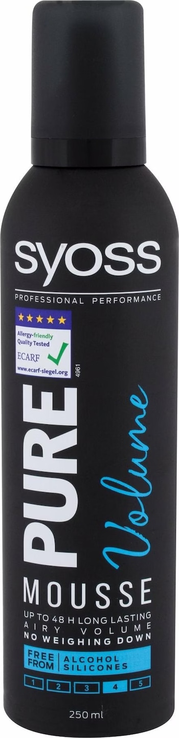 Syoss Schaumfestiger Pure Volume Mousse 250 Ml (250 ml, Volumenschaum ...