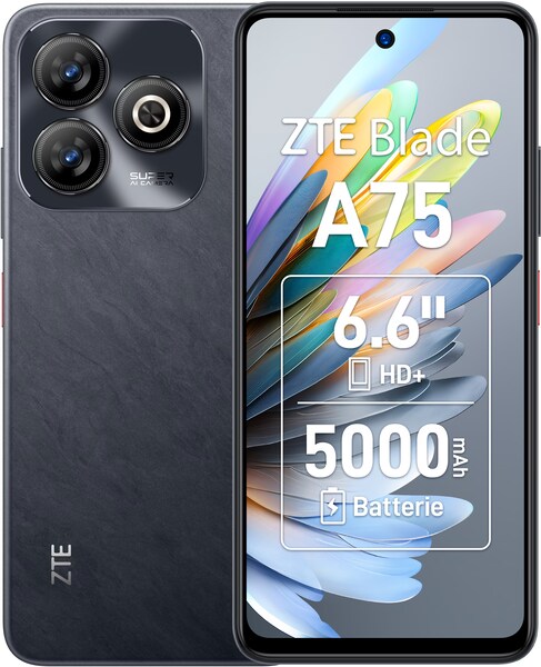 ZTE Blade A75 4GB+128GB Black (128 GB, Basalt black, 6.60", Dual SIM ...