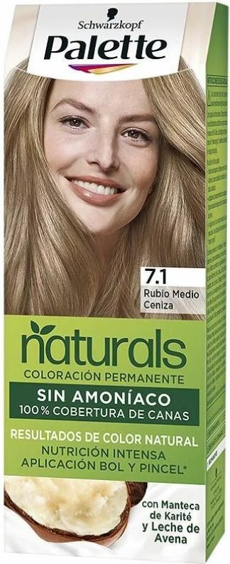 Palette NATURAL tinte #7.1-rubio medio ceniza (7.1-rubio medio ceniza ...